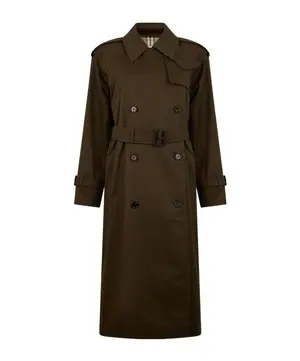 Burberry Long Trench Coat With A Belt - Dark Brown