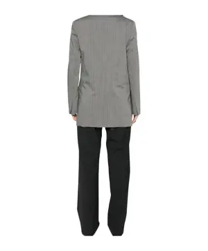 Alberta Ferretti Pinstriped Double-breasted Blazer