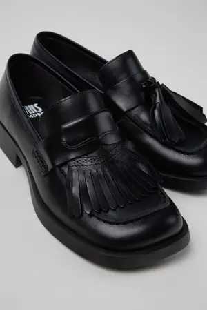 Camper Leather Moccasins With Fringed Detail