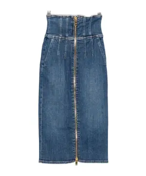 Elisabetta Franchi Zip-fastening High-waisted Midi Skirt - Blue