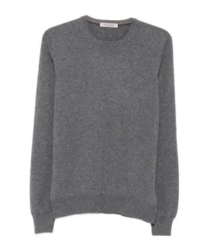 D'ANIELLO Crew-neck Ribbed-trim Knit - Grey