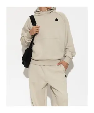 Moose Knuckles Logo Patch Hoodie - Off-white