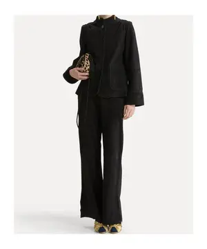FORTE_FORTE Suede Wide Leg Trousers