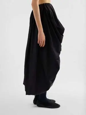 JIL SANDER Lightweight Taffeta Asymmetric Draped Skirt - Black