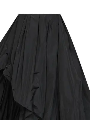 JIL SANDER Lightweight Taffeta Asymmetric Draped Skirt - Black
