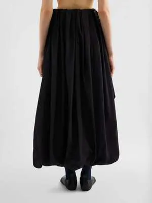 JIL SANDER Lightweight Taffeta Asymmetric Draped Skirt - Black