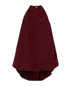 Magda Butrym Cotton And Silk Velvet Halterneck Top - Wine Red