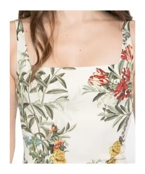 ALICEOLIVIA Floral-print Square-neck Mini Dress