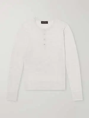 WALES BONNER Nile Ribbed Wool Henley T-shirt