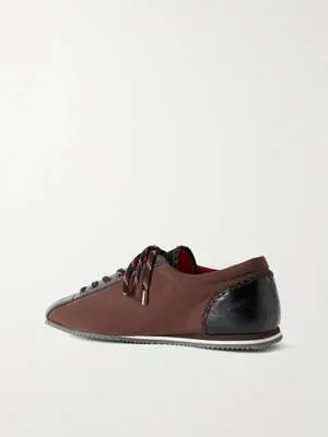 WALES BONNER Paris Trainer Leather-trimmed Shell Sneakers