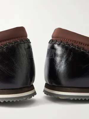 WALES BONNER Paris Trainer Leather-trimmed Shell Sneakers - Brown