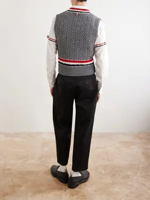 Thom Browne Cable-knit Wool Vest