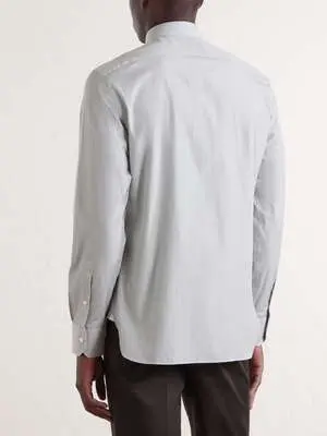 Zegna Trofeo Stripped Cotton-poplin Shirt