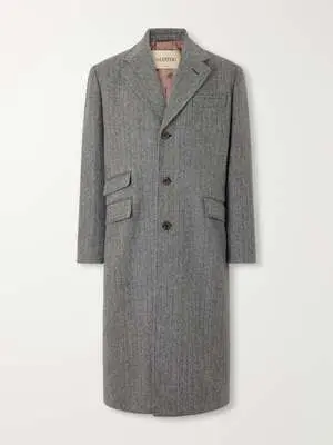 Valentino Garavani Herringbone Virgin Wool Coat