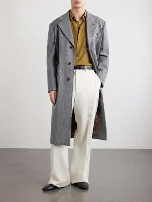 Valentino Garavani Herringbone Virgin Wool Coat