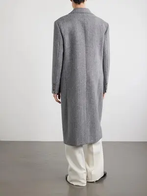 Valentino Garavani Virgin Wool Herringbone Coat - Gray