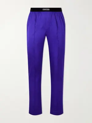 TOM FORD Silk-blend Satin Pyjama Trousers - Purple