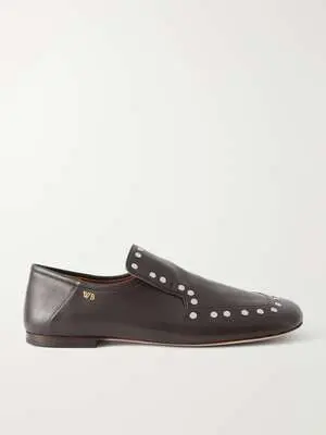 WALES BONNER Dakar Embellished Leather Loafer - Brown