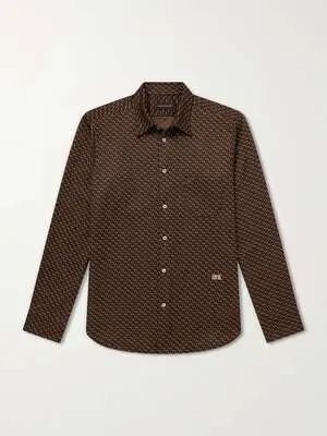 WALES BONNER Doshi Button-down Jacquard-knit Shirt