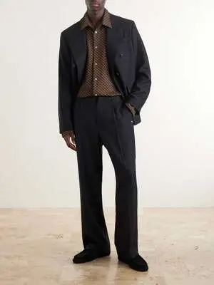 WALES BONNER Doshi Button-down Jacquard-knit Shirt