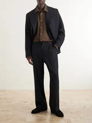 WALES BONNER Doshi Button-down Jacquard-knit Shirt