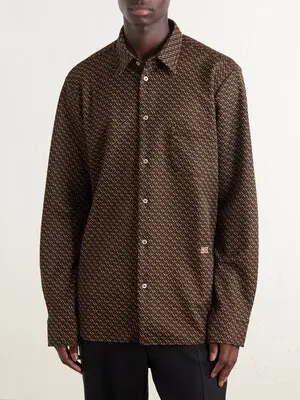WALES BONNER Doshi Button-down Jacquard-knit Shirt