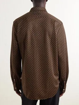 WALES BONNER Doshi Button-down Jacquard-knit Shirt