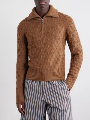 WALES BONNER Wool Half-zip Sweater