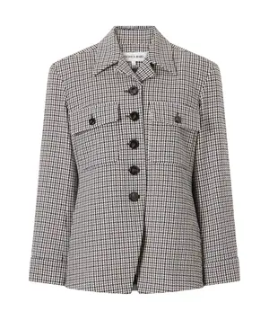 Veronica Beard Molyneux Houndstooth Jacquard Blazer - Blue