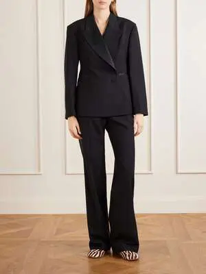 WALES BONNER Gallery Satin-trimmed Wool-twill Jacket
