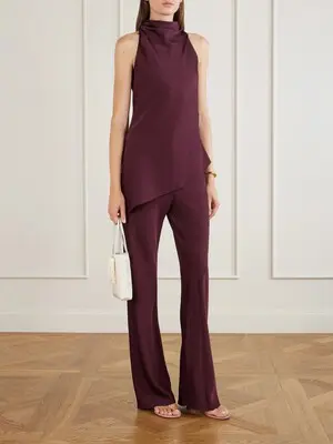 Veronica Beard Radford Crepe Satin Blouse