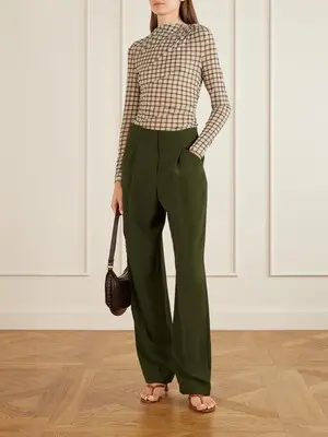 Veronica Beard Kenneth Stretch-crepe Wide-leg Pants