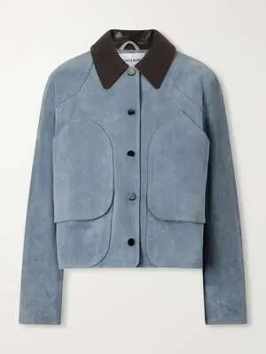 Veronica Beard Walters Suede Jacket - Blue