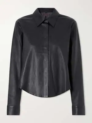 Stouls Alba Leather Shirt - Black