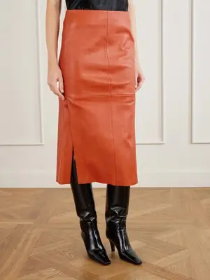 Stouls Winona Leather Midi Skirt