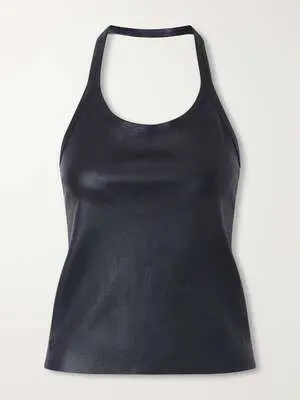 Stouls Leather Halterneck Tank - Black