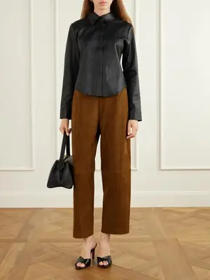 Stouls Bugsy Wide-leg Suede Pants - Brown