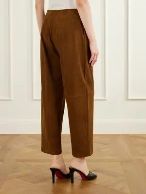 Stouls Bugsy Wide-leg Suede Pants - Brown