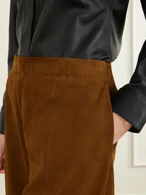Stouls Bugsy Wide-leg Suede Pants - Brown