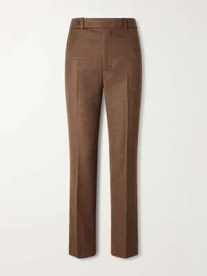 Polo Ralph Lauren Houndstooth Cotton-blend Straight-leg Pants - Brown