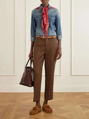 Polo Ralph Lauren Houndstooth Cotton-blend Straight-leg Pants