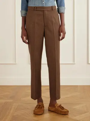 Polo Ralph Lauren Houndstooth Cotton-blend Cropped Trousers