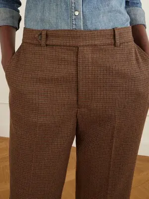 Polo Ralph Lauren Houndstooth Cotton-blend Cropped Trousers