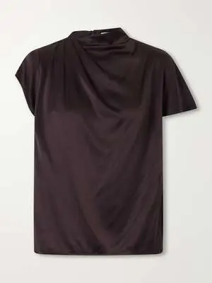 Staud Davina Silk-blend Top - Brown