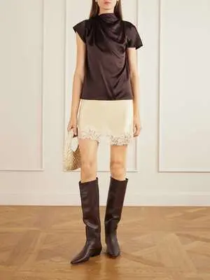 Staud Davina Silk-blend Top