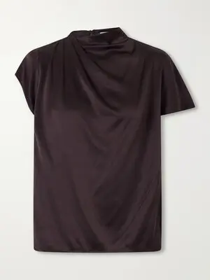 Staud Davina Silk-blend Top - Brown