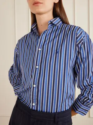 Polo Ralph Lauren Striped Cotton-poplin Shirt - Blue