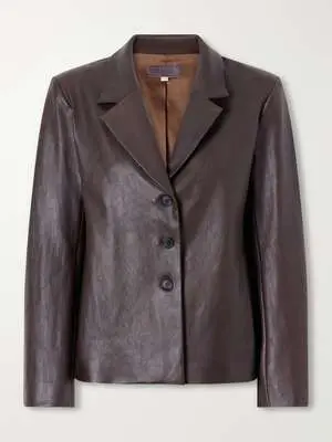 Stouls Helly Leather Blazer - Chocolate