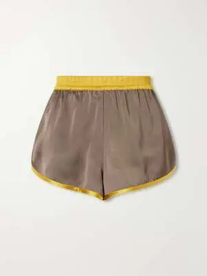 Staud Aero Satin Shorts - Beige