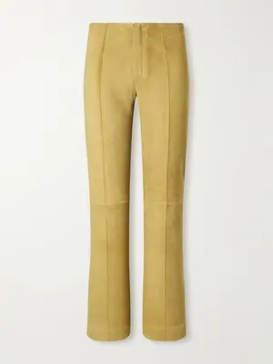 Stouls Georgette Straight-leg Suede Pants